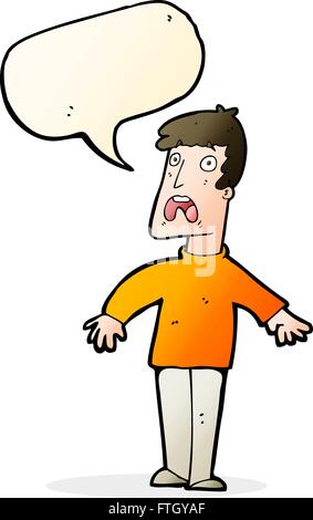 cartoon terrified man with speech bubble Stock Vector Image & Art - Alamy