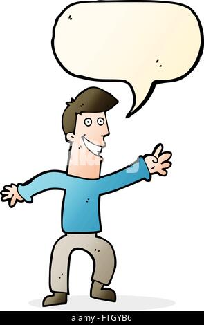 cartoon dancing man with speech bubble Stock Vector Image & Art - Alamy