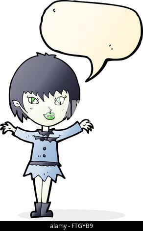 cartoon vampire girl with speech bubble Stock Vector Image & Art - Alamy