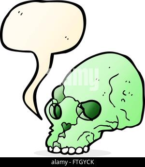 cartoon spooky skull with speech bubble Stock Vector Image & Art - Alamy