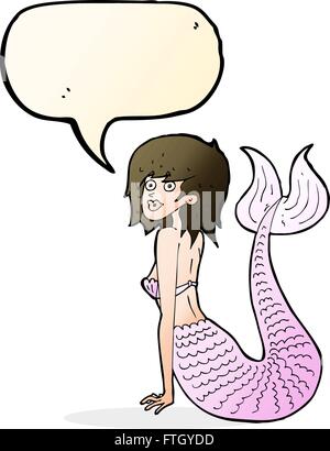 cartoon mermaid with speech bubble Stock Vector Image & Art - Alamy