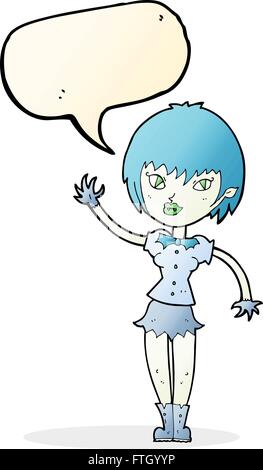 cartoon vampire girl with speech bubble Stock Vector Image & Art - Alamy