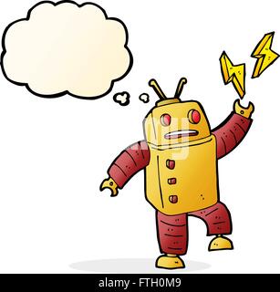 funny cartoon robot with thought bubble Stock Vector Image & Art - Alamy
