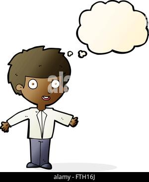 cartoon happy boy with thought bubble Stock Vector Image & Art - Alamy