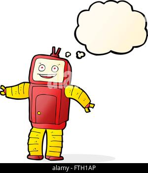 funny cartoon robot with thought bubble Stock Vector Image & Art - Alamy