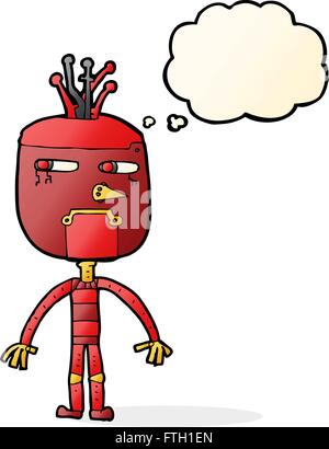 funny cartoon robot with thought bubble Stock Vector Image & Art - Alamy