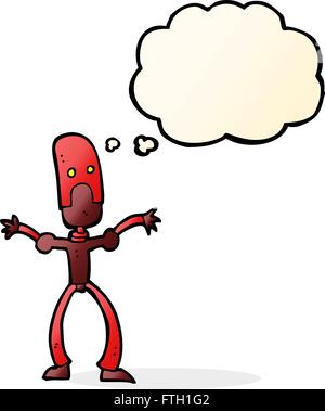 cartoon funny robot with thought bubble Stock Vector Image & Art - Alamy