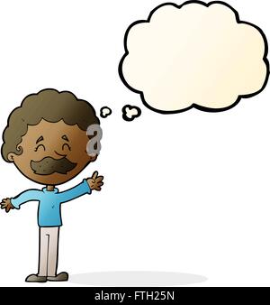 cartoon waving man with thought bubble Stock Vector Image & Art - Alamy