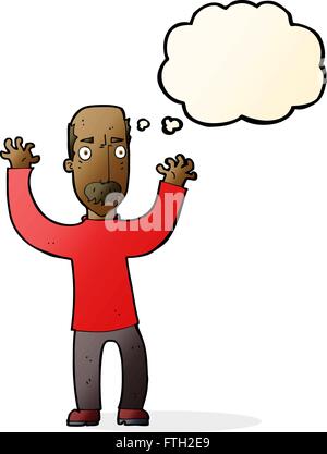 cartoon man with mustache waving with thought bubble Stock Vector Image ...