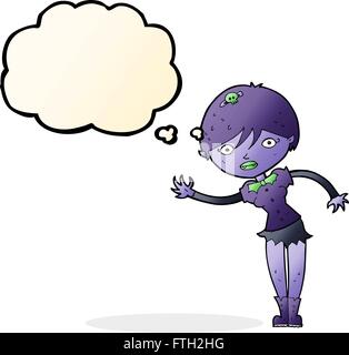 cartoon vampire girl with thought bubble Stock Vector Image & Art - Alamy