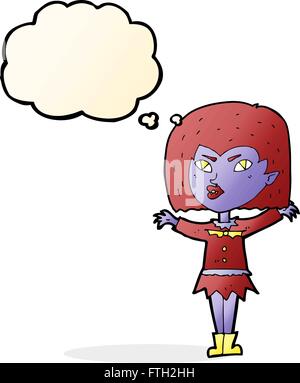 cartoon vampire girl with thought bubble Stock Vector Image & Art - Alamy