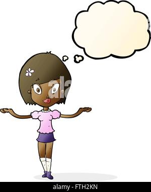 cartoon woman making gesture with thought bubble Stock Vector Image ...