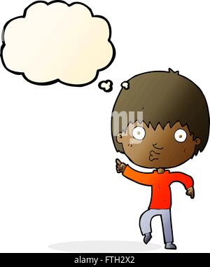 cartoon pointing boy with thought bubble Stock Vector Image & Art - Alamy