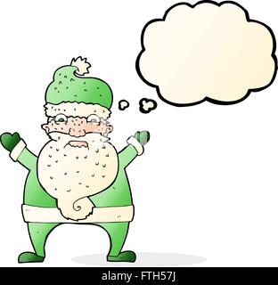cartoon stressed out santa with thought bubble Stock Vector Image & Art ...