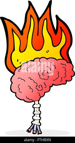 cartoon brain on fire Stock Vector Image & Art - Alamy