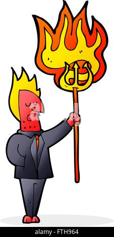 cartoon devil with flaming pitchfork Stock Vector Image & Art - Alamy