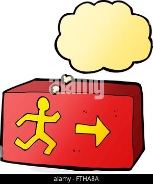 cartoon exit sign with thought bubble Stock Vector Image & Art - Alamy