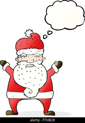 cartoon stressed out santa with thought bubble Stock Vector Image & Art ...