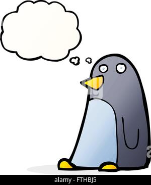 cartoon penguin with thought bubble Stock Vector Image & Art - Alamy