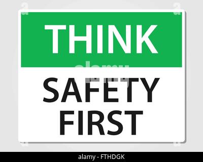 Safety first sign caution vector concept. Safety first icon road sign ...