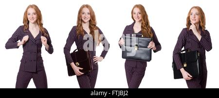 Business lady in various poses isolated on white Stock Photo - Alamy