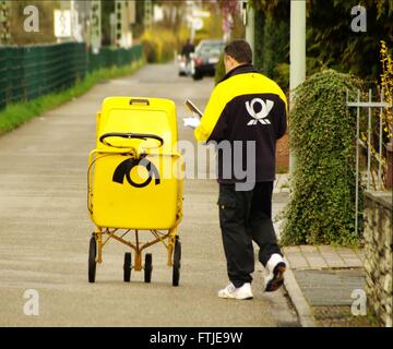 Deutsche Post postman for letter delivery, Stuttgart, Baden ...