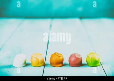 Retro Colorful Fondant Candies Stock Photo - Alamy