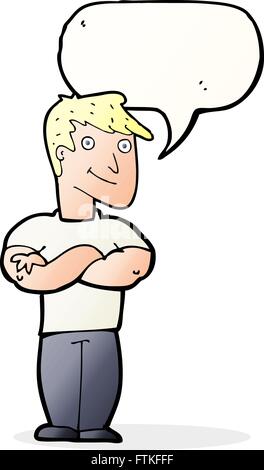 cartoon muscular man with speech bubble Stock Vector Image & Art - Alamy