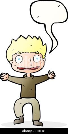 cartoon grinning boy with speech bubble Stock Vector Image & Art - Alamy