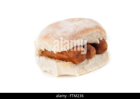 Soft white bap bread roll used for a sandwich isolated on white Stock ...