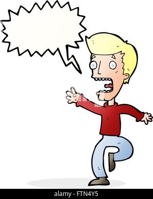 cartoon terrified man with speech bubble Stock Vector Image & Art - Alamy