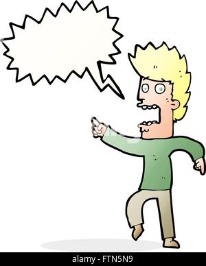 cartoon terrified man with speech bubble Stock Vector Image & Art - Alamy