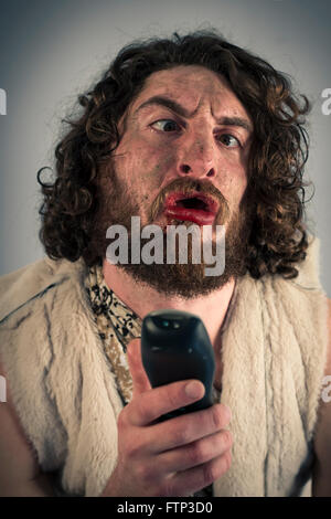 Silly realistic caveman with Stock Photo - Alamy