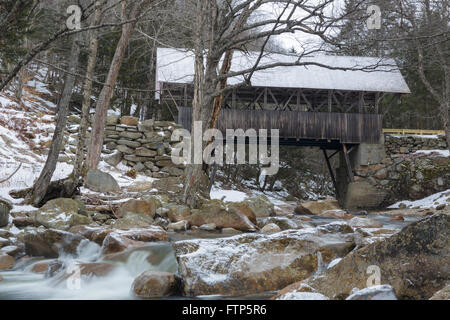 Flume Covered Bridge crosses the Pemigewasset River in the White ...