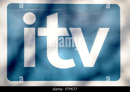 ITV news regional TV satellite van truck Stock Photo - Alamy