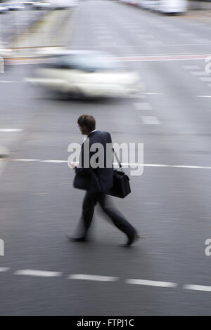 male man crossing road berlin germany deutschland pedestrian Stock ...