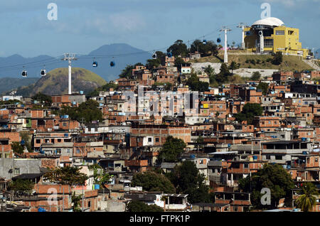 Cable car in the Complexo do Alemao slum - set of 13 slums in the north ...