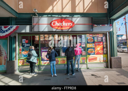 A branch of the Checkers fast food chain in Lower Manhattan in New York ...