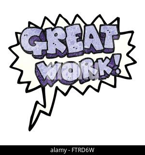 great work freehand drawn speech bubble cartoon symbol Stock Vector ...