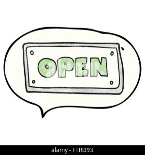 freehand textured cartoon open shop sign Stock Vector Image & Art - Alamy