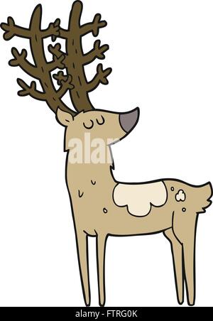 freehand drawn cartoon stag Stock Vector Image & Art - Alamy