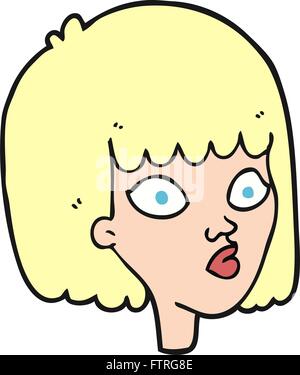 freehand drawn cartoon female face Stock Vector Image & Art - Alamy