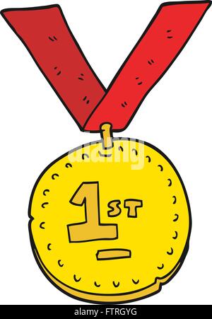 freehand drawn cartoon first place medal Stock Vector Image & Art - Alamy