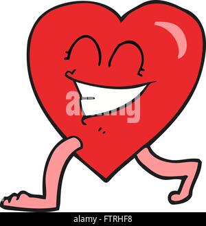 freehand drawn cartoon walking heart Stock Vector Image & Art - Alamy