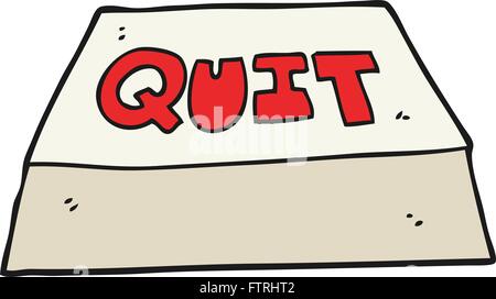 freehand drawn cartoon quit button Stock Vector Image & Art - Alamy