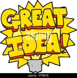 freehand drawn cartoon great idea light bulb symbol Stock Vector Image ...