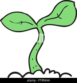 freehand retro cartoon seedling growing Stock Vector Image & Art - Alamy