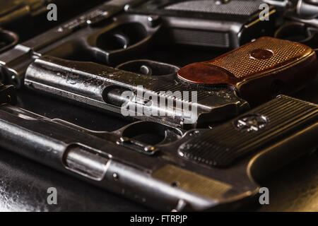 Details of semi-automatic pistols Stock Photo - Alamy
