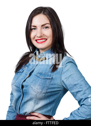 Beautiful woman with wide smile Stock Photo - Alamy