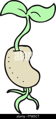 freehand drawn cartoon sprouting seed Stock Vector Image & Art - Alamy